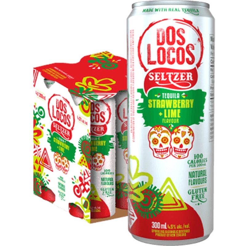 DOS LOCOS STRAWBERRY LIME TEQUIL SELTZER from Platina Liquor